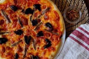 Classic Anchovy Pizza Recipe with Olives